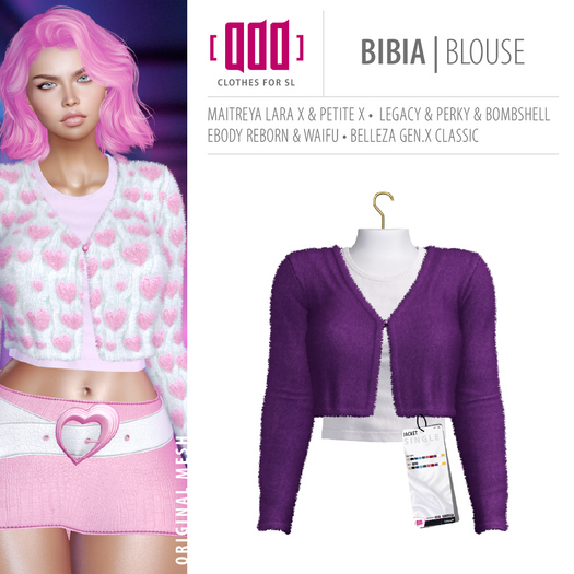 Second Life Marketplace - [ADD] Bibia Blouse - Violet